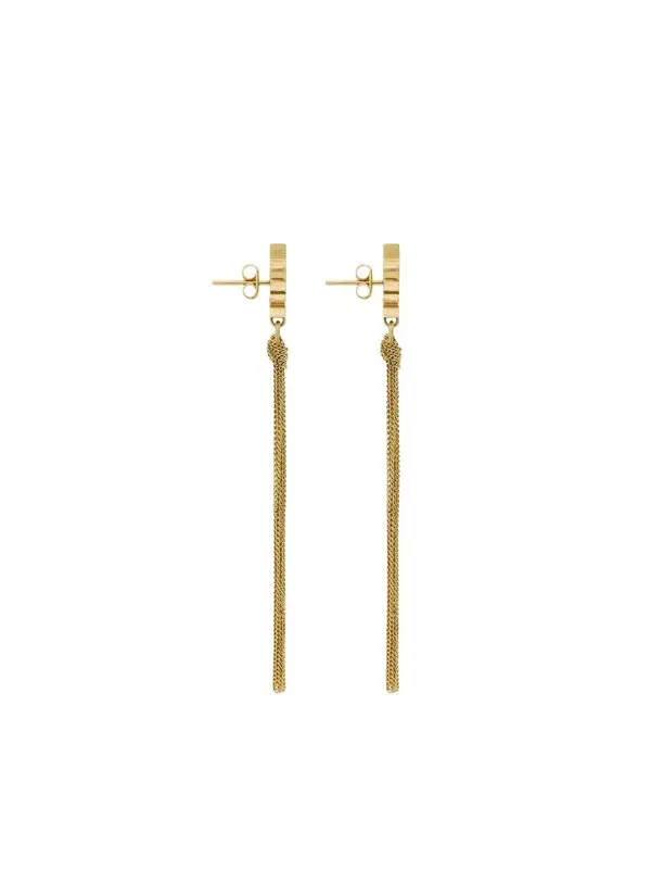 Saint Laurent Metal Cassandre Tassel Drop Earrings - Gold