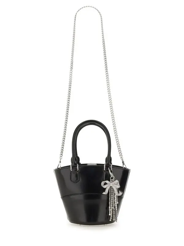 SELF-PORTRAIT Leather Tote Bag With Charm