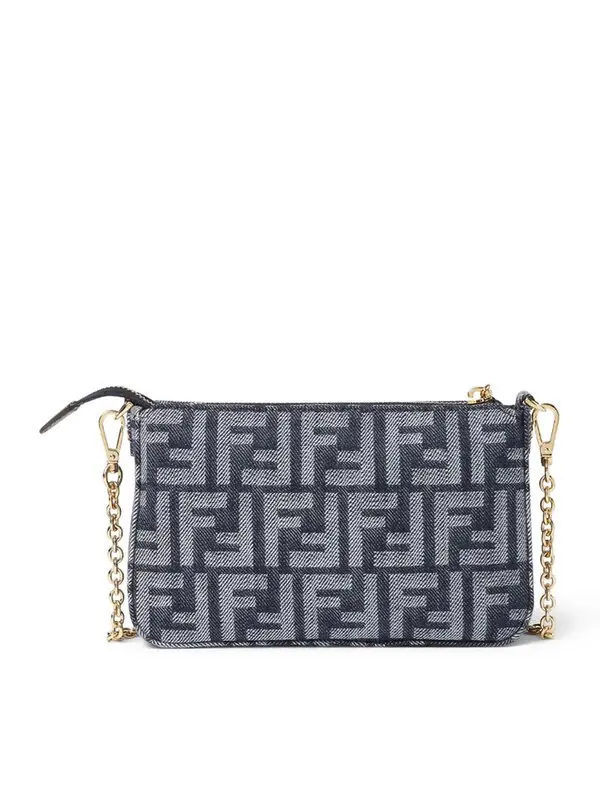 Fendi Ff Jacquard Baguette Pouch - Blue