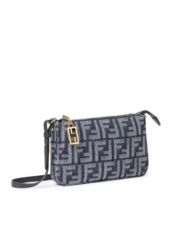 Fendi Ff Jacquard Baguette Pouch - Blue