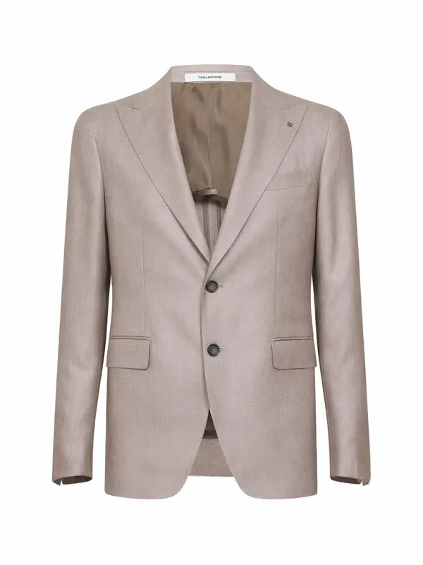 Tagliatore Dove Grey Wool And Silk And Linen Blend Vesuvio Single-breasted Blazer - Multicolor