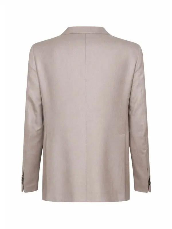Tagliatore Dove Grey Wool And Silk And Linen Blend Vesuvio Single-breasted Blazer - Multicolor