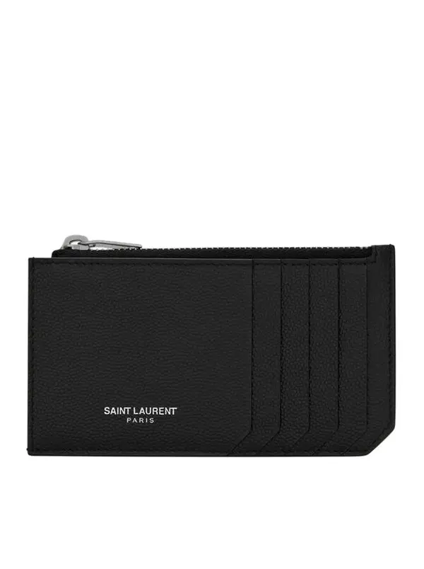 Saint Laurent Fragments Card Holder With Zip - Multicolor
