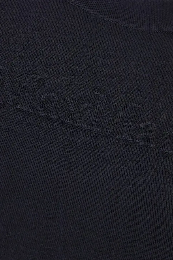 Max Mara Ribbed T-shirt With Embossed Logo - Multicolor