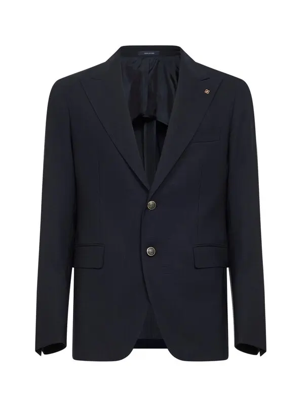 Tagliatore Blue Virgin Wool Vesuvio Single-breasted Blazer