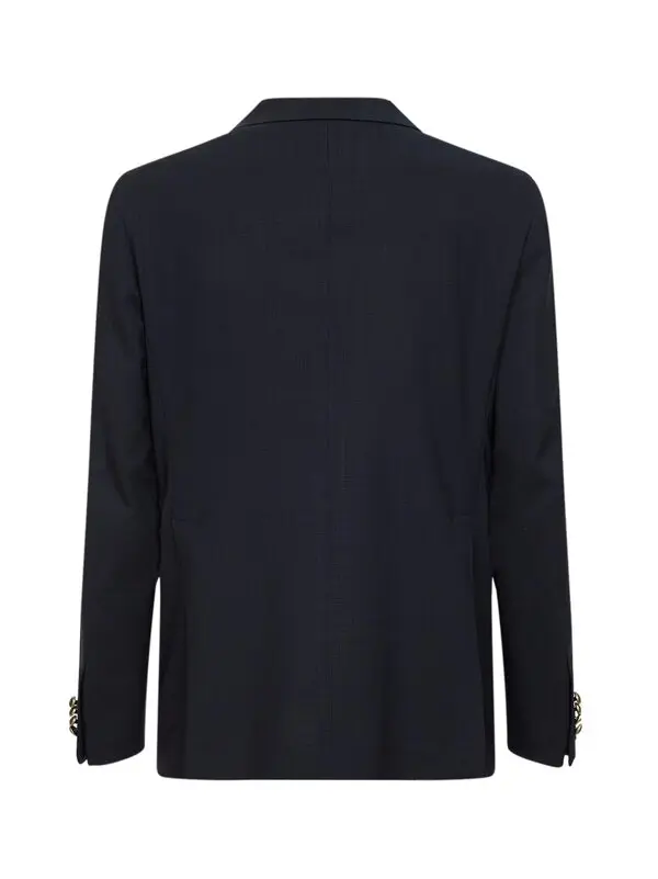 Tagliatore Blue Virgin Wool Vesuvio Single-breasted Blazer