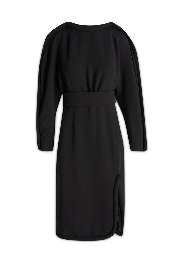 Dries Van Noten Black Belted Dress - Multicolor