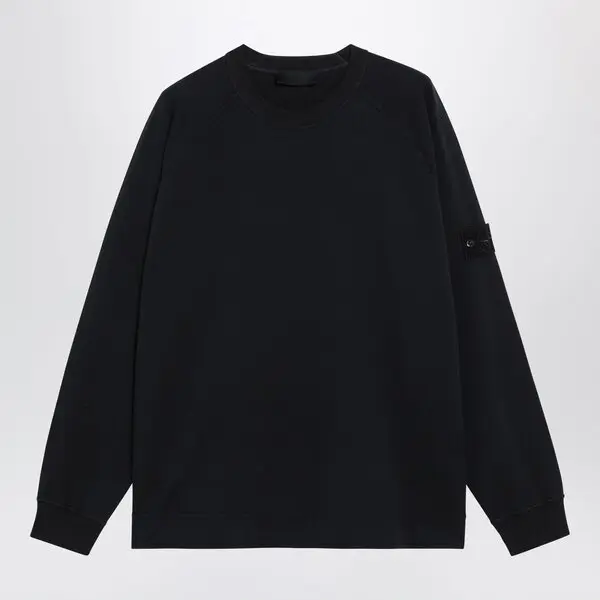 Stone Island Navy Cotton Stretch Sweatshirt - Blue