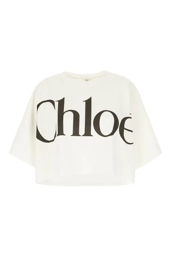 Chloé Logo Cropped T-shirt - Multicolor