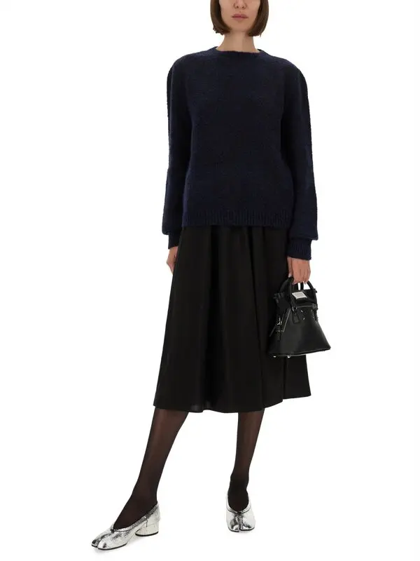MAISON MARGIELA Virgin Wool Blend Crewneck Sweater - Blue