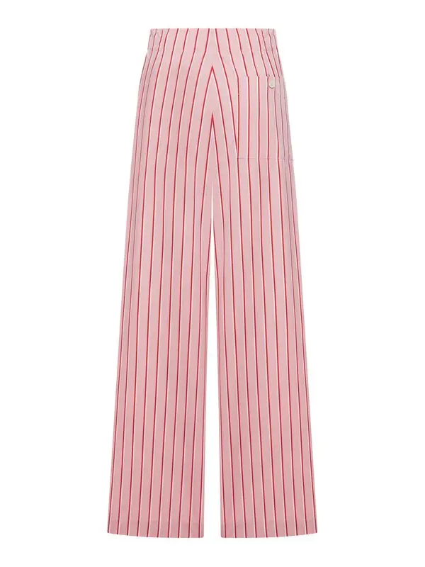 Dries Van Noten Striped Cotton Palazzo Trousers