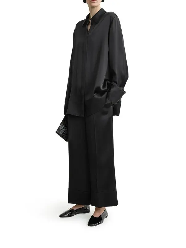 TOTEME Wide-leg Satin Drawstring Trousers