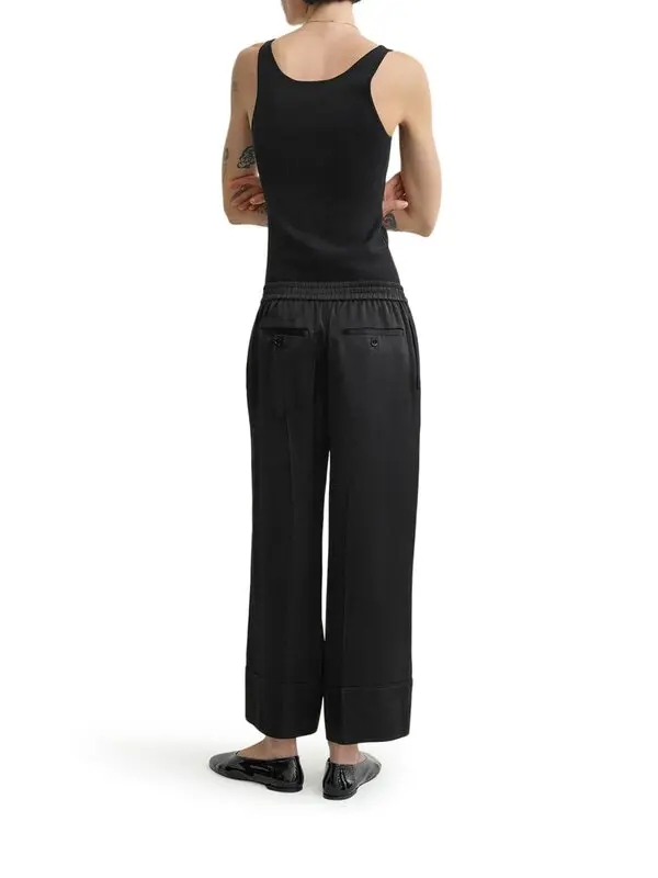 TOTEME Wide-leg Satin Drawstring Trousers