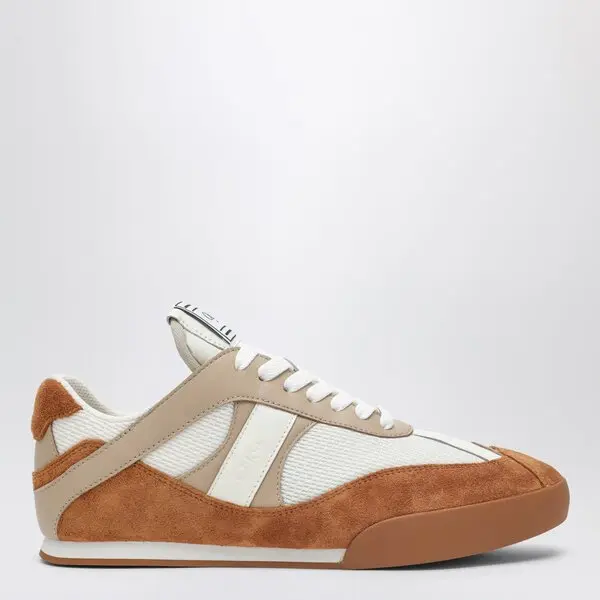Chloé Kick & White Sneakers In Mesh And Leather - Brown