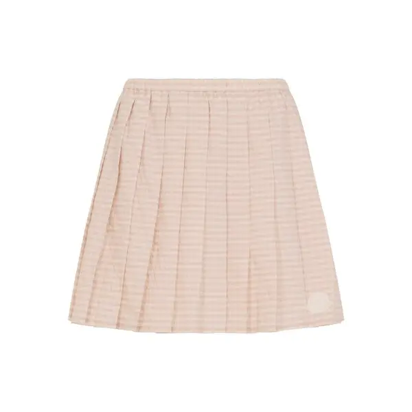 Moncler Pleated Checked Cotton Blend Skirt - Multicolor