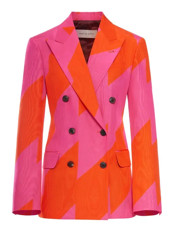 Dries Van Noten Double-breasted Jacket With Graphic Print
