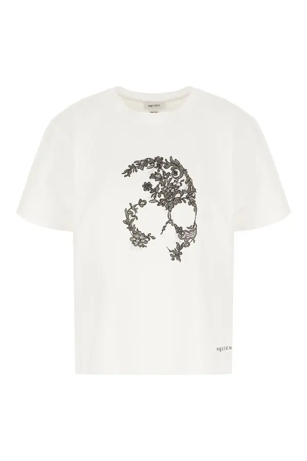 Alexander McQueen Lace Skull T-shirt - Multicolor