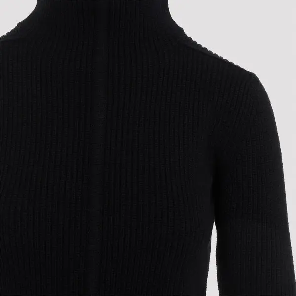 Rick Owens Ehadon Double Neck Virgin Wool Pullover - Black