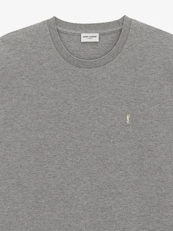 Saint Laurent Recycled Material T-shirt With Cassandre Embroidery