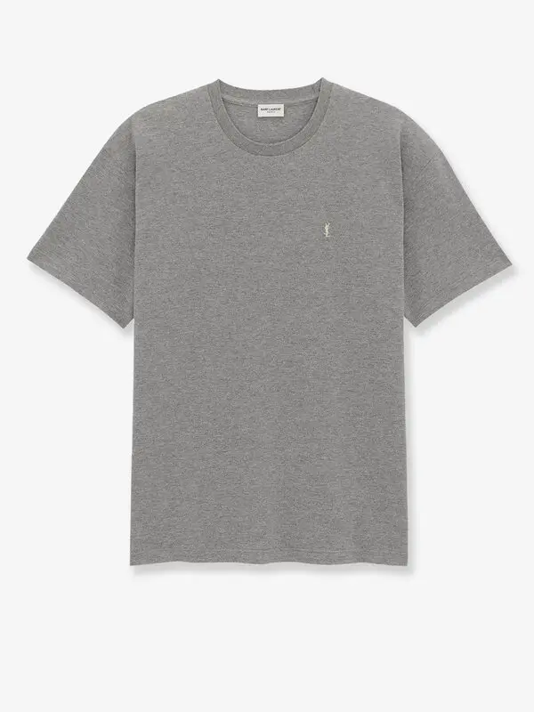 Saint Laurent Recycled Material T-shirt With Cassandre Embroidery - Multicolor