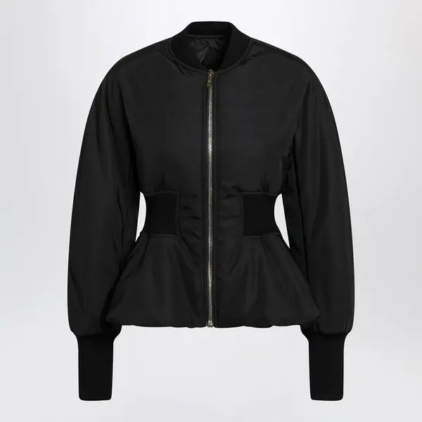 Alaïa Peplum Bomber Jacket In Wool Blend