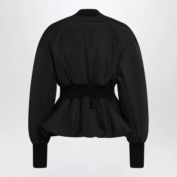 Alaïa Peplum Bomber Jacket In Wool Blend