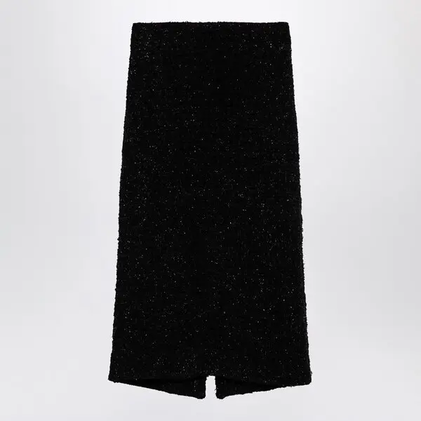 Balenciaga Tweed Midi Skirt - Black