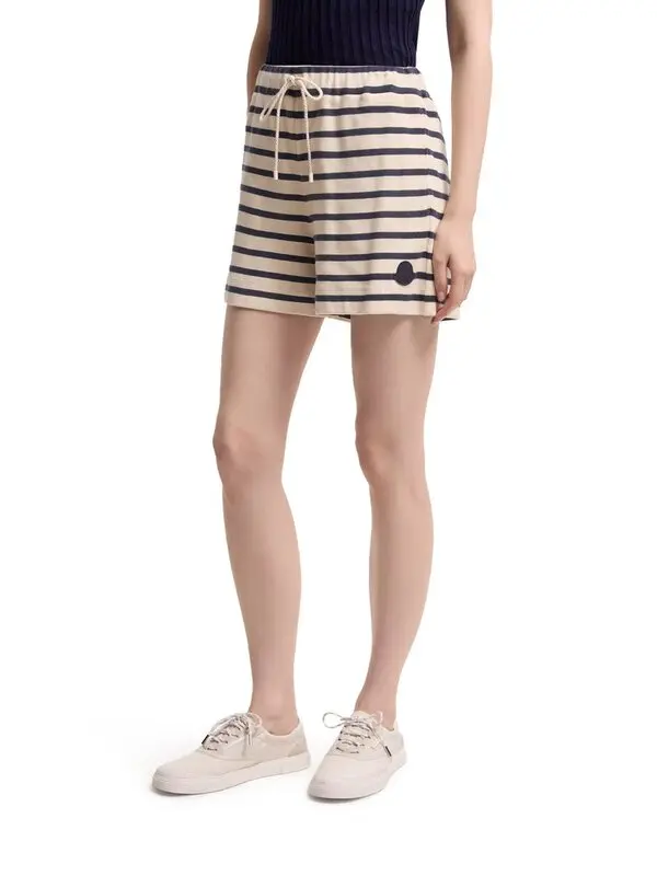Moncler Striped Cotton Drawstring Shorts - Multicolor
