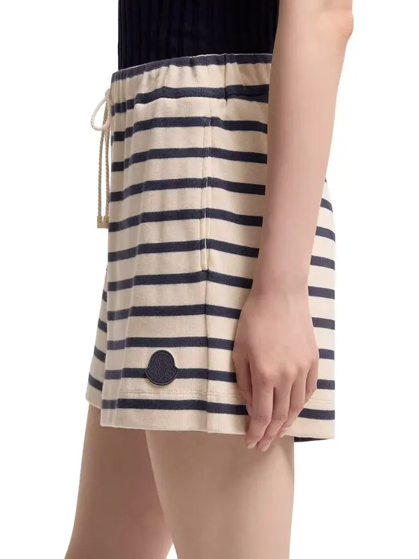 Moncler Striped Cotton Drawstring Shorts - Multicolor