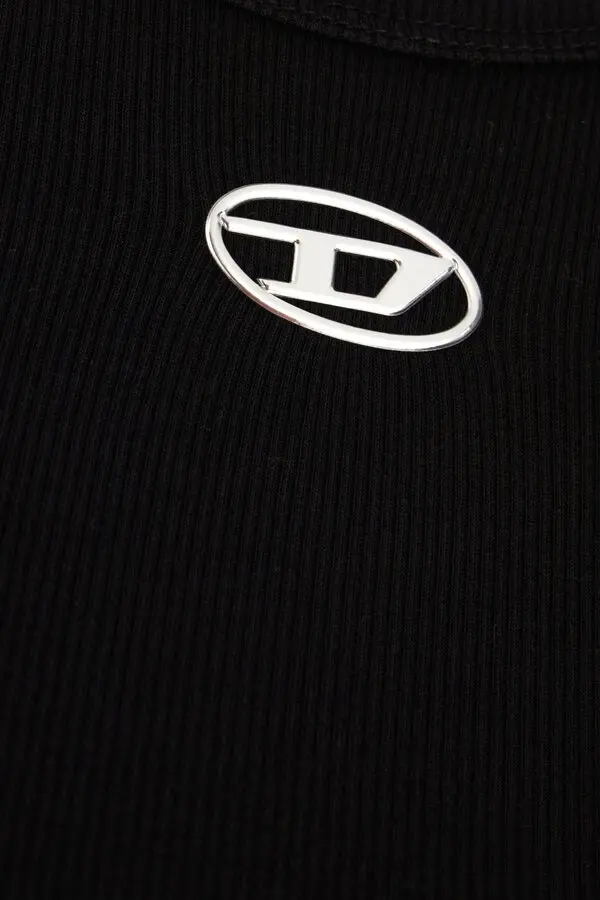 DIESEL® Ribbed T-shirt With Logo Detail