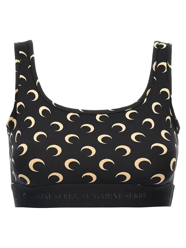 MARINE SERRE Moon Print Sporty Top - Black