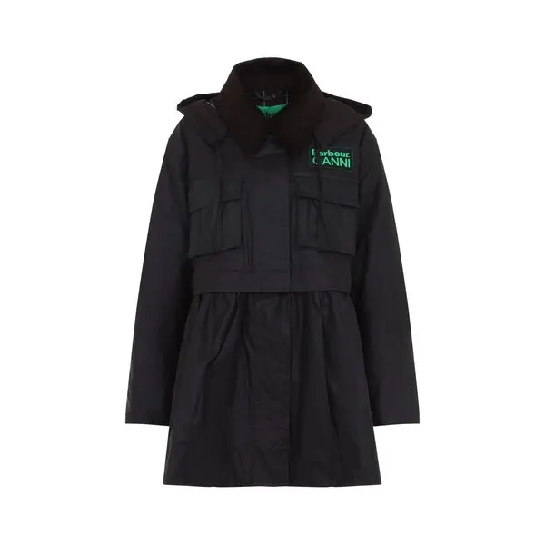 BARBOUR X GANNI Peplum Wax Jacket - Brown