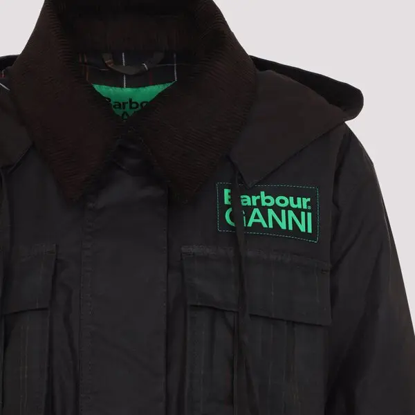 BARBOUR X GANNI Peplum Wax Jacket - Brown
