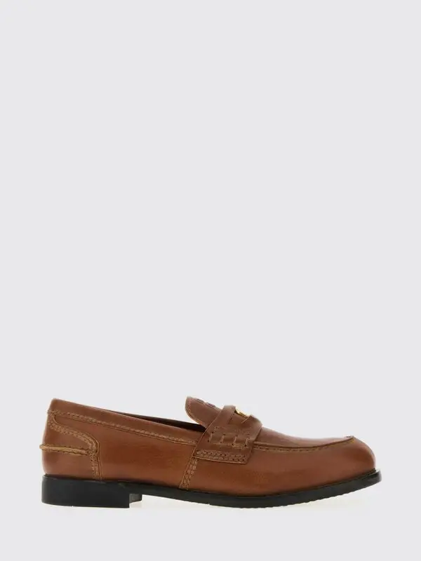 Miu Miu Calf Leather Loafer - Brown
