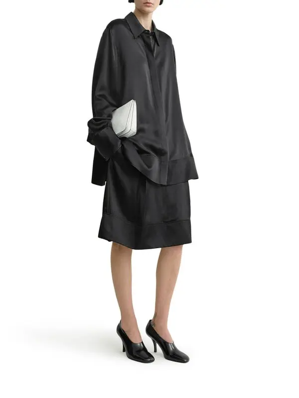 TOTEME Fluid Tuxedo Shirt In Viscose - Black