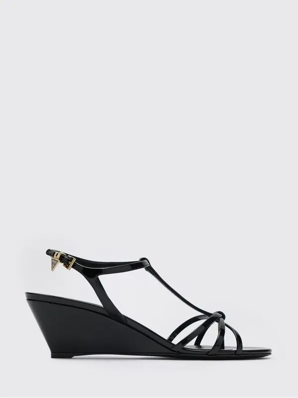 Prada Calfskin Leather Wedge Sandals