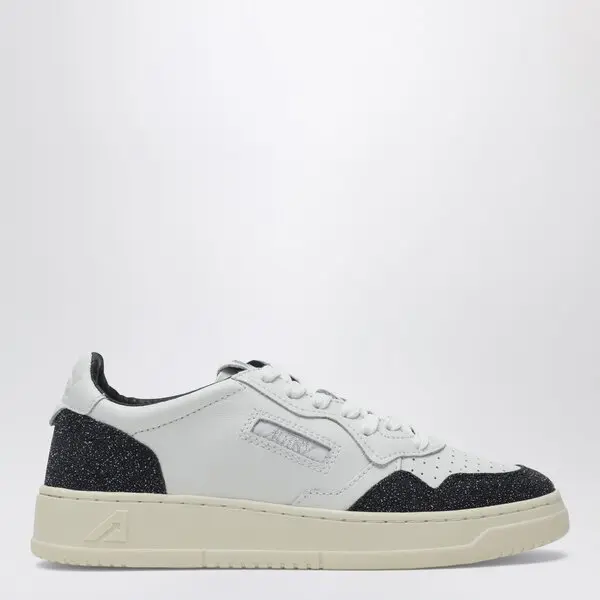 AUTRY Medalist Low Top Sneakers In Leather With Glitter Details - White