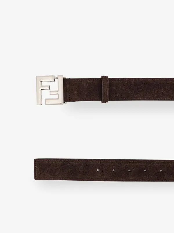 Fendi Squared Ff Suede Belt - Multicolor