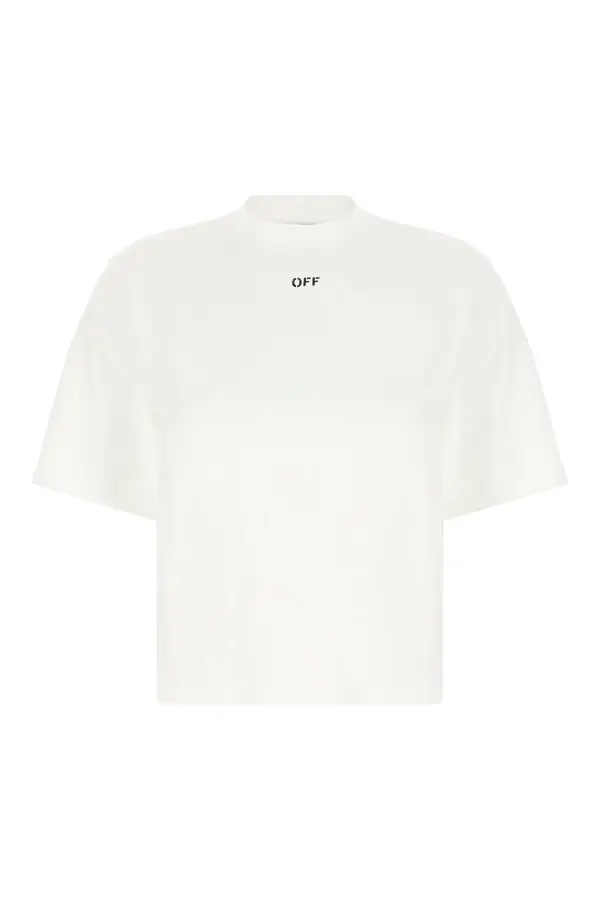 Off-White White Cotton Graphic T-shirt