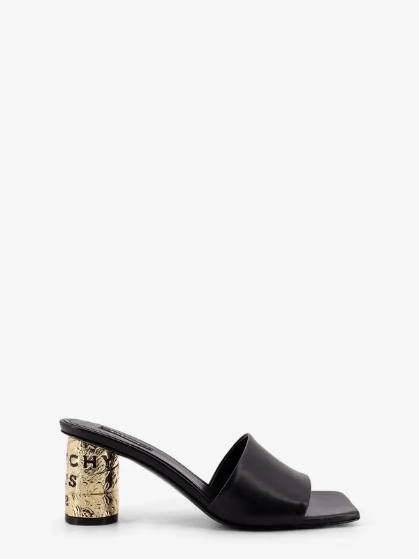 Givenchy Leather Square Toe Mules - Black