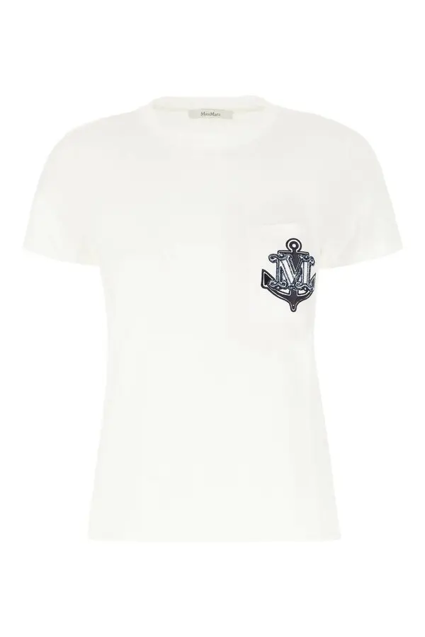 Max Mara Embellished Anchor Logo T-shirt