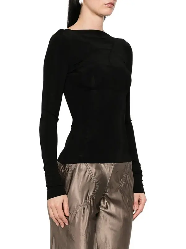 Rick Owens Fitted Temple Top With V-neck Back