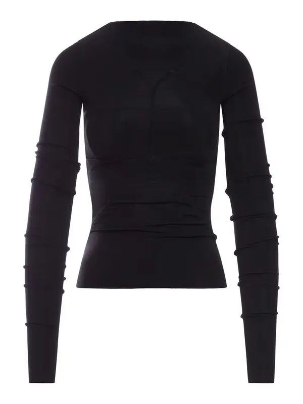 Rick Owens Fitted Temple Top With V-neck Back - Black