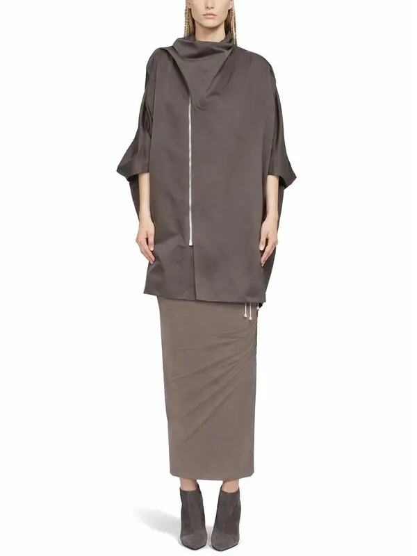 Rick Owens Cotton Skirt With Side Slit And Drawstring Detail - Multicolor