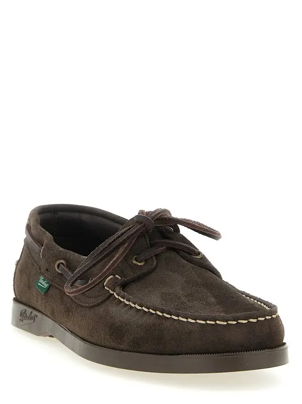 Paraboot Barth Suede Boat Shoe - Brown