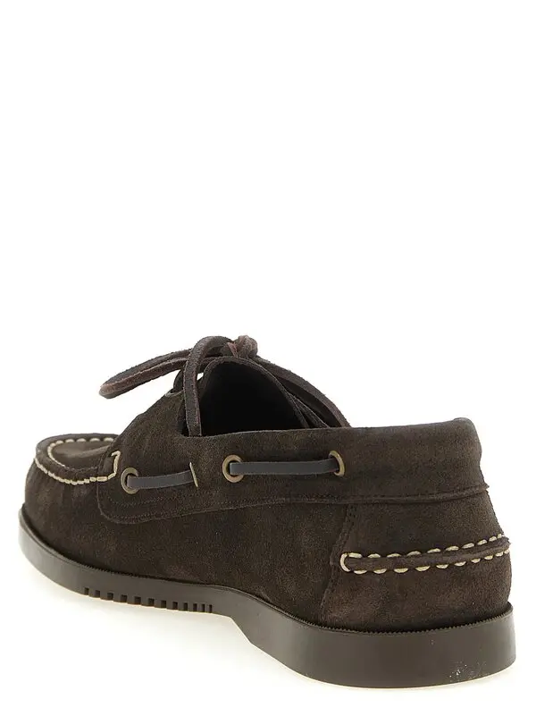 Paraboot Barth Suede Boat Shoe - Brown