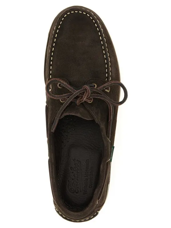 Paraboot Barth Suede Boat Shoe - Brown