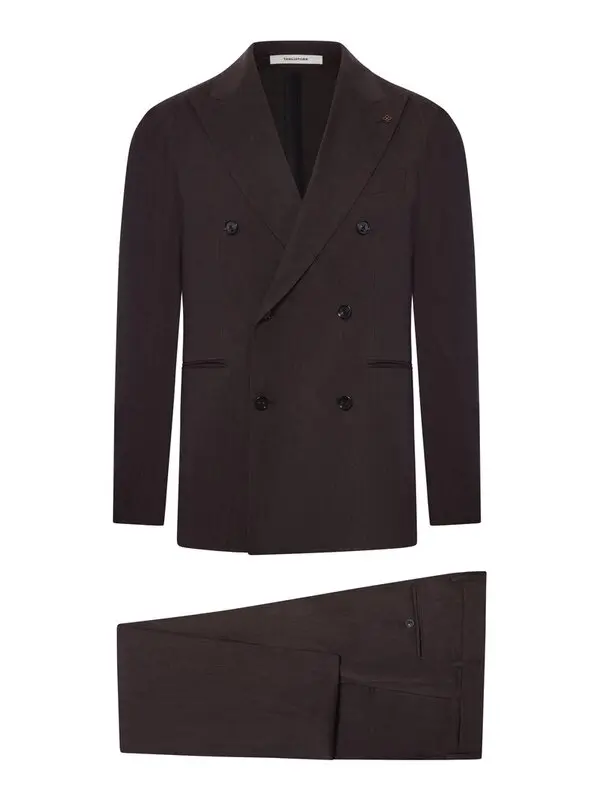 Tagliatore Double-breasted Linen Suit - Blue