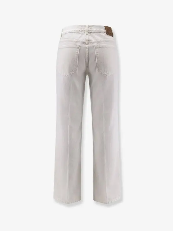 TOTEME White Denim Flared Trousers - Multicolor