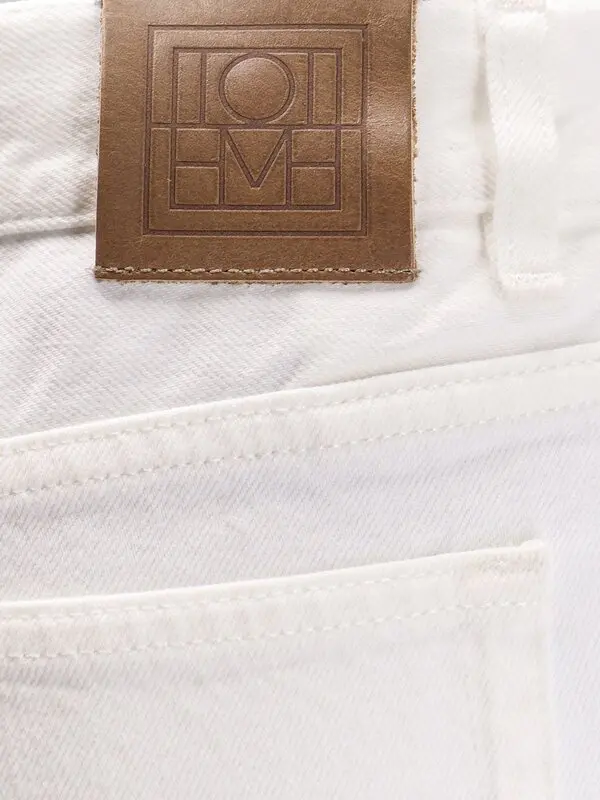 TOTEME White Denim Flared Trousers - Multicolor